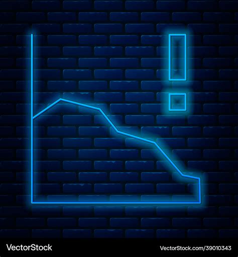 Glowing Neon Line Financial Growth Decrease Icon Vector Image
