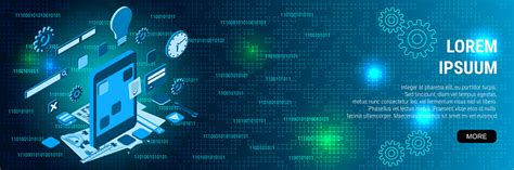 Mobile Application Development Program Coding 3d Isometric Concept