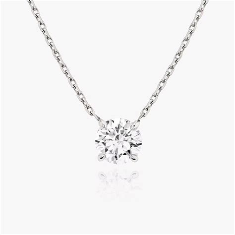 9k Gold Solitaire Lab Grown Diamond Necklace Yellow White Nikoo