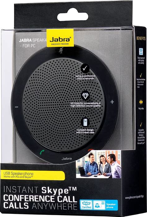 Jabra Speak PHS U USB Speakerphone For Skype And Other VoIP Calls Black U S Retail