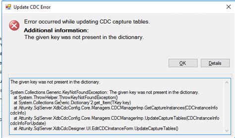 Cdc For Attunity Status Aborted And Update Cdc Error In Cdc Designer