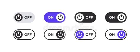 Switch Buttons On And Off Icons On Off Switcher Stock Vector Illustration Of Round
