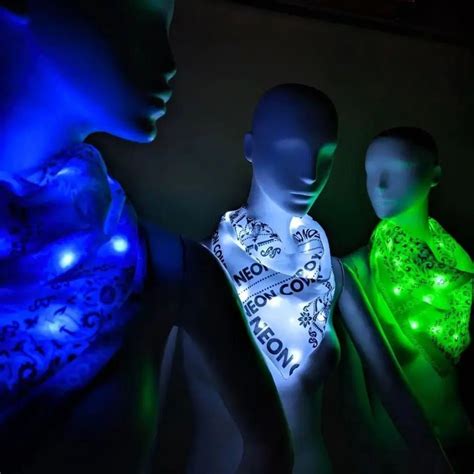 Led Bandana Neckerchief Scarf Neon Cowboys Light Up
