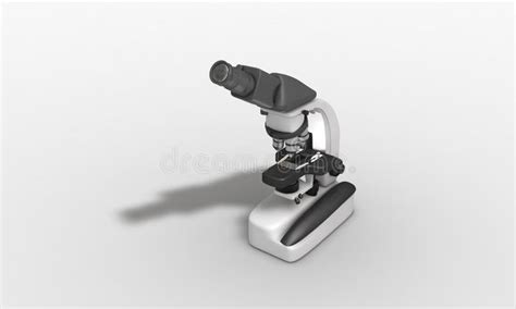 Microscope Study For Three Dimensional Education Stock Illustration