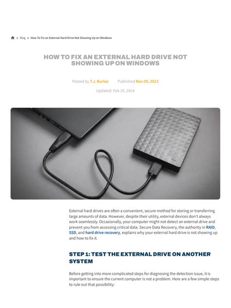 7 Easy Steps Fix Your External Hard Drive Not Showing Up Pdf Hard Disk Drive Usb