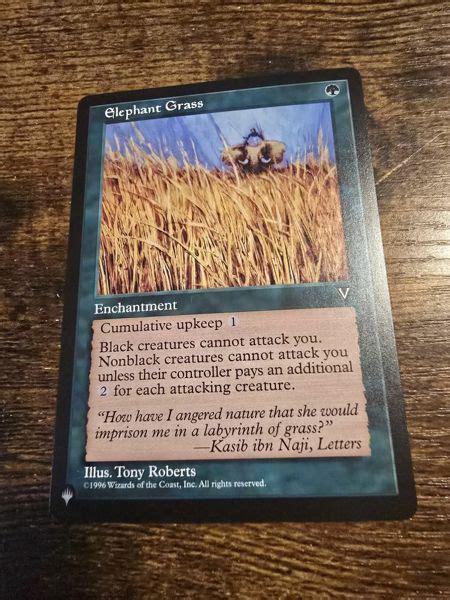 Free Magic The Gathering Mtg Elephant Grass The List Trading Card