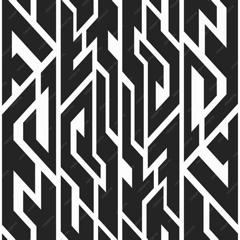 Premium Vector Monochrome Trible Seamless Pattern