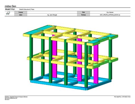 Modelo Estructural De Vivienda De Dos Pisos Existente En Yopal