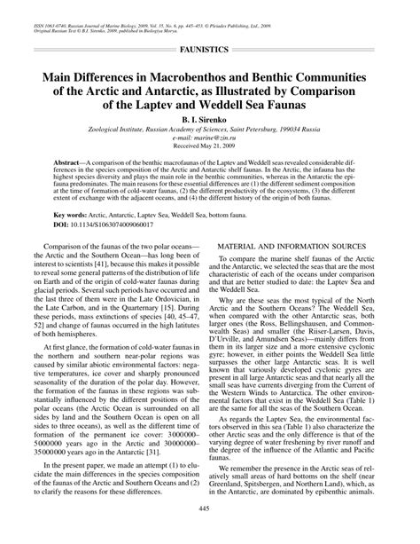 Pdf Main Differences In Macrobenthos And Benthic Communities Of The