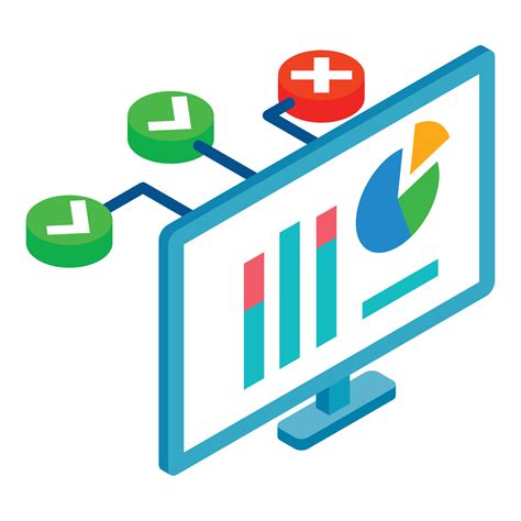 Web Analytics Icon Isometric Vector Computer Monitor With Graph And