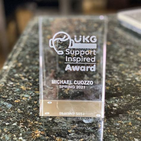 Just Received My Support Inspired Award From Ukg Ultimate Kronos Group