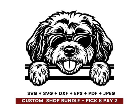 Peeking Cute Cockapoo Svg Png Dxf Eps Vector Graphic Cut File