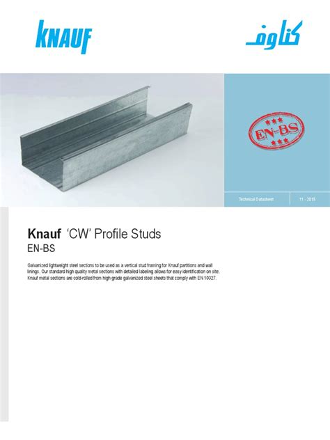 Knauf En Bs Cw Studs Pdf Business