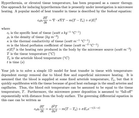 Solved Hyperthermia Or Elevated Tissue Temperature Has