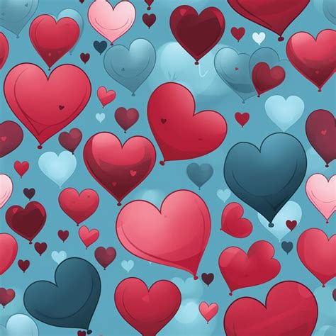 Premium Photo Seamless Illustration Of Red And Blue Hearts On A Light