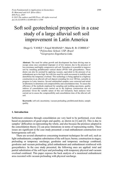 Pdf Soft Soil Geotechnical Properties In A Case Study Of A Large