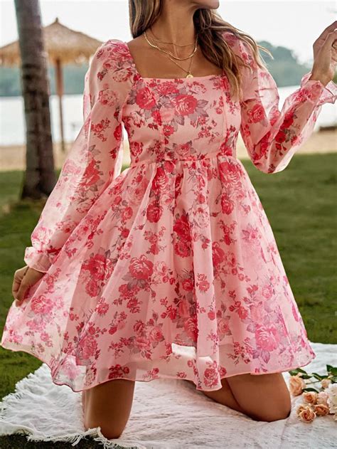 Shein Usa Short Frocks Short Frocks For Women Floral Print Frock