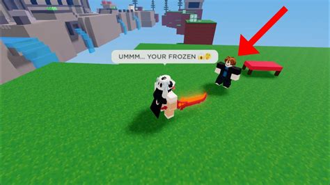 This Guy Froze In The Middle Of The Game😱🤔 Roblox Bedwars Youtube