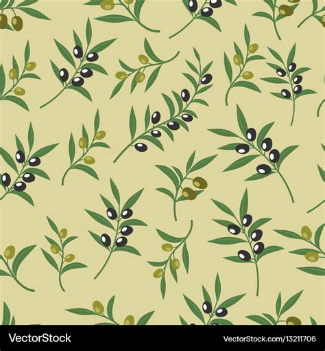 Olive Leaf Pattern Seamless Royalty Free Vector Image