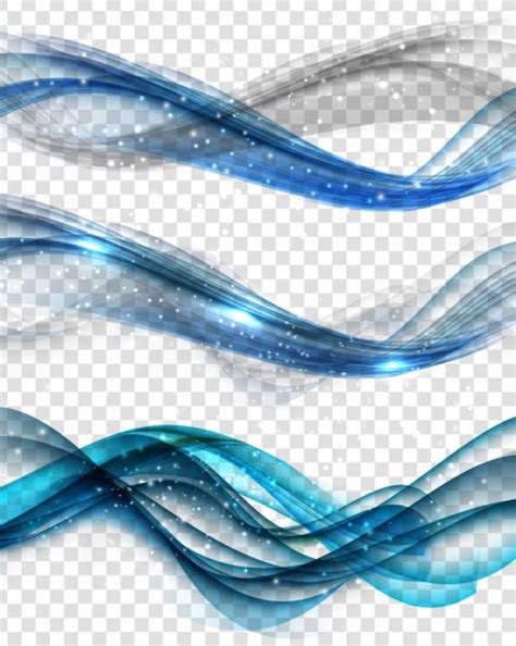 Abstract Blue And Pink Wave Set On Transparent Background Vect Stock
