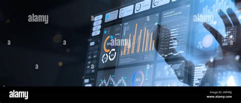 Analyst Working On Business Ai Analytics Dashboard With Kpi Charts And Metrics To Analyze Data