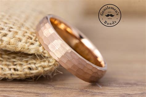 Hammered Rose Gold Wedding Band 60 Photos