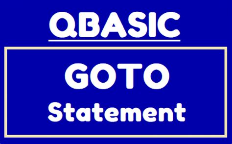 Goto Statement