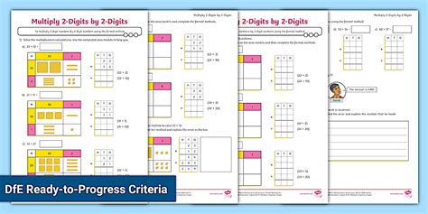 👉 Multiply 2 Digits By 2 Digits Year 5 Differentiated Maths Activity Sheets