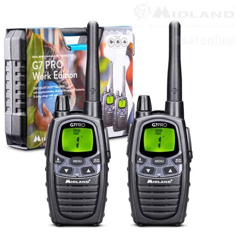 Midland G7 Pro Pmr446 Work Edition 2 Stk Pmr Funk Mit Koffer Satonline