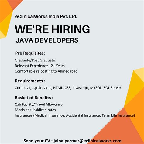 Jalpa Parmar On Linkedin Hiring For Java Developer Experience 2 Years Please Share Your Cv