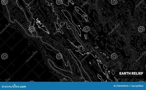 Vector Abstract Earth Relief Map Generated Conceptual Elevation Map Stock Illustration