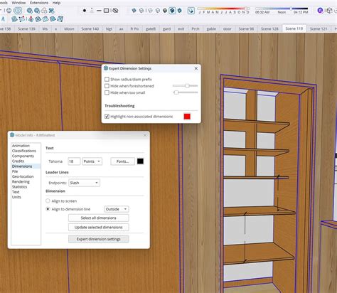 dimension text not showing in large model pro sketchup community