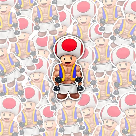 Buff Toad Die Cut Gloss Sticker Decal Cute Mario Sticker For Water Bottles Notebooks And