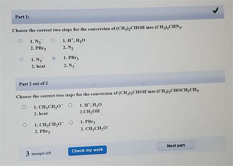 Solved Choose The Correct Two Steps For The Conversion Of