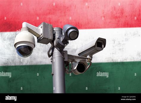 Closed Circuit Camera Multi Angle Cctv System Against The Background Of