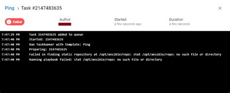 Ansible Semaphore Failed In Finding Static Repository Ransible