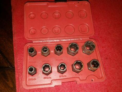 Craftsman Nut And Bolt 10 Piece Extractor Set Kit With Case 3851111736