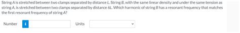 Solved String A Is Stretched Between Two Clamps Separated By