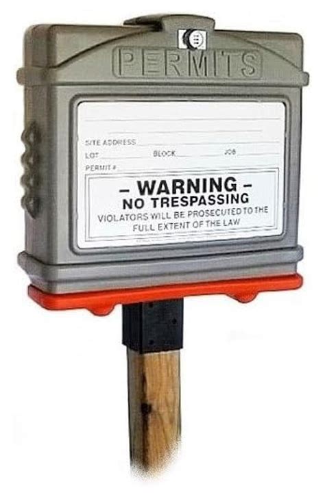 Locking Permit Box Weatherproof Construction Permit Holder Jobsite