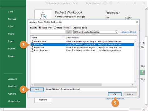 Document Properties Excel Customguide