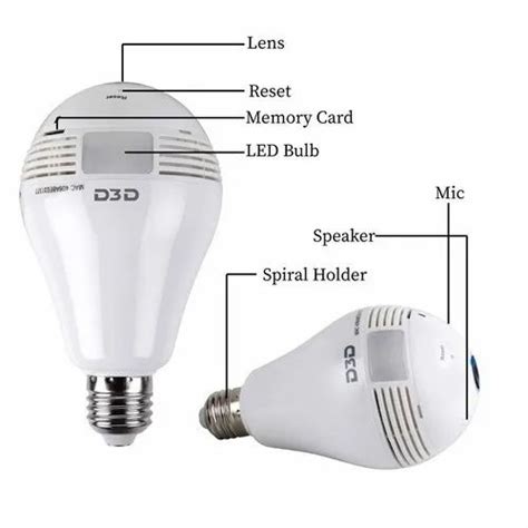 Unique Disk 2 Mp Bulb Ip Camera Sensor Cmos Camera Range 15 M At Rs 989 In New Delhi