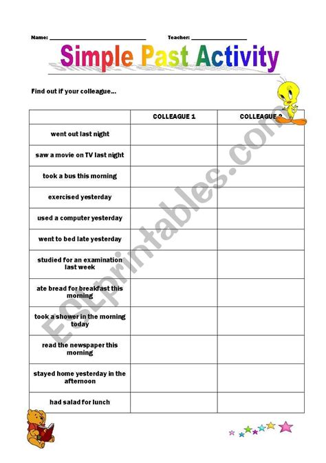 Find Out If Your Classmate Did Esl Worksheet By Danieladm