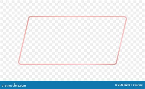 Rose Gold Glowing Rounded Rectangular Shape Frame Stock Vector