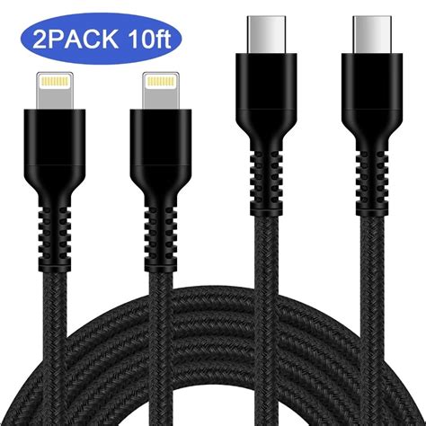 Lightning Cableusb C Cables 10ft2pack Haoano Type C Usbc To Lightning