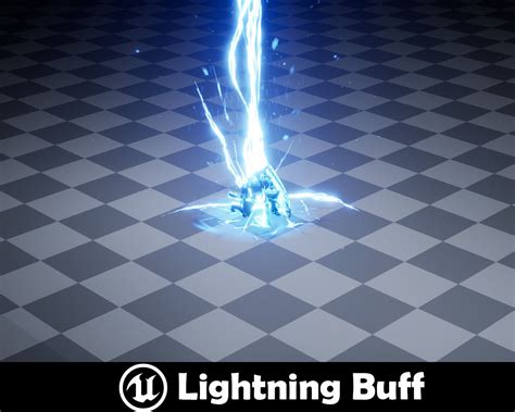 Glowing Lightning Buff On Checkerboard Floor