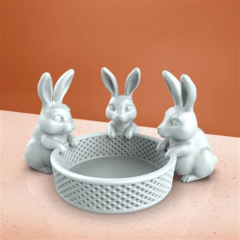 🧺 3d Easter Bunny Basket 3 Rabbit Model Easter Egg Ts Bunny