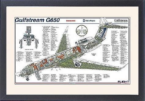Gulfstream G650 Cutaway Poster As A 14x12 36x31 Cm Framed Print