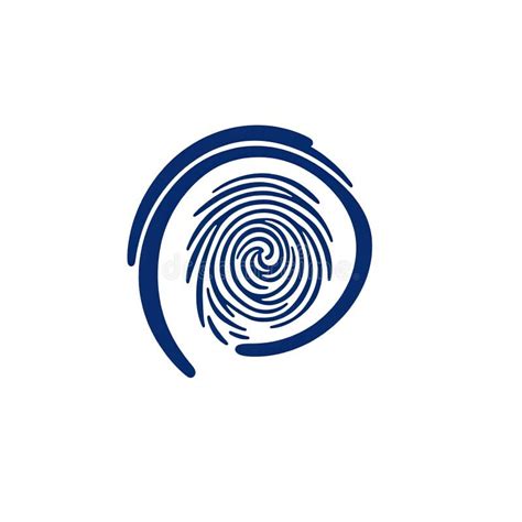 Blue Fingerprint Identity Symbol Stock Illustration Illustration Of
