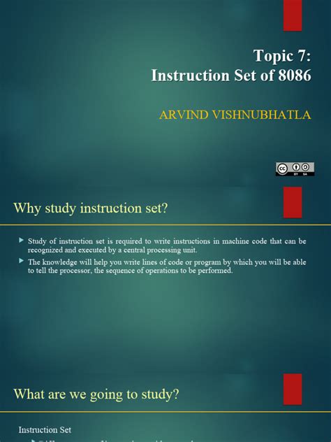 Instruction Set Of 8086 Mr Arvind Vishnubhatla Pdf Pointer Computer Programming Computer