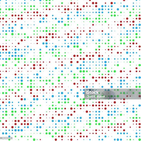 Rgb Dots Different Size In Diagonal Stripes Stock Illustration